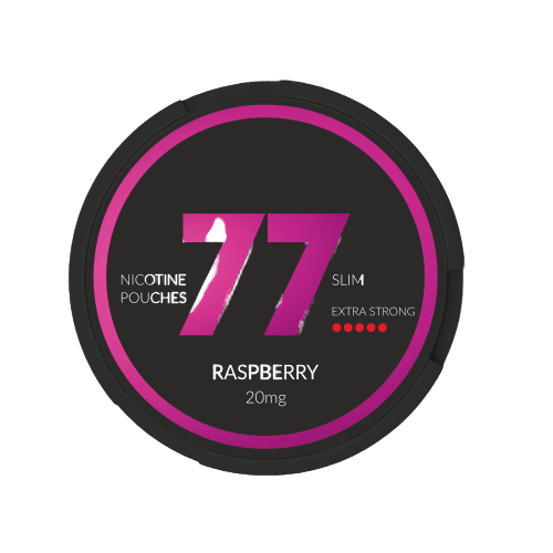 77 Raspberry Nicotine Pouches All White